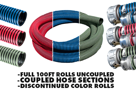 Varco /-3in LIGHT COLOR EPDM SUCTION HOSE, RED / BLUE / GREEN